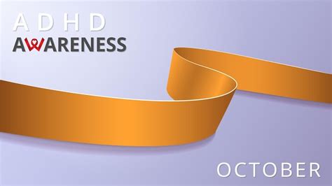 Premium Vector Realistic Orange Ribbon Awareness Attention Deficit
