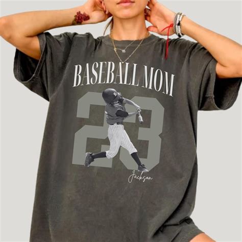 Baseball Mom Shirt With Custom Photo Personalized Baseball Picture T