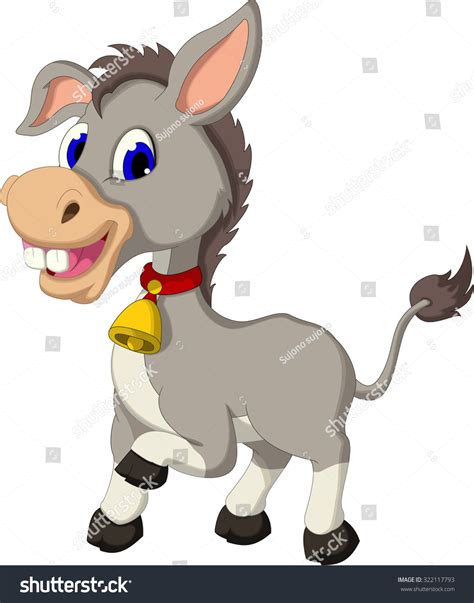 Cute Donkey Cartoon Posing Stock Vector 322117793 Shutterstock