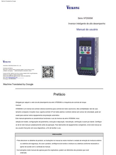 Veikong Vfd500m High Performance Vector Ac Drive User Manual V11