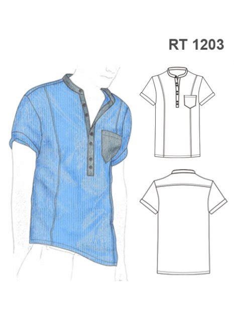 Molde Camisa Hombre Cuello Mao 1203