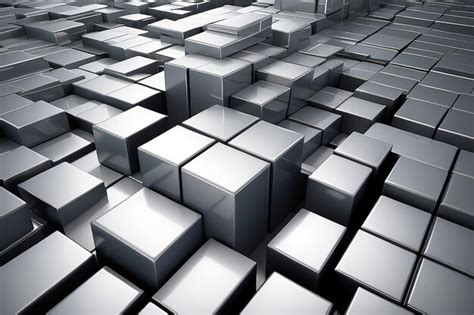 Metallic Gray Three Dimensional Rectangular Shapes Stock Illustration