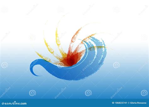 Sun Splash Watercolor Waves Logo Stock Vector Illustration Of Cards