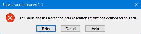 How To Show Error Message In Excel 2016