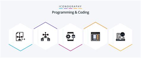 Programming And Coding 25 Filledline Icon Pack Including Develop