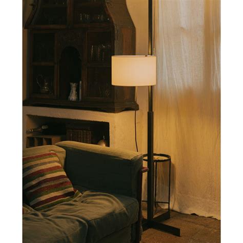 Miguel Milá Tmm Floor Lamp In Natural Oak And White Parchment For