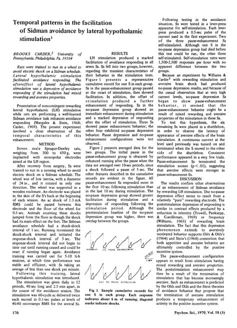 Pdf Temporal Patterns In The Facilitation Of Sidman Avoidance By