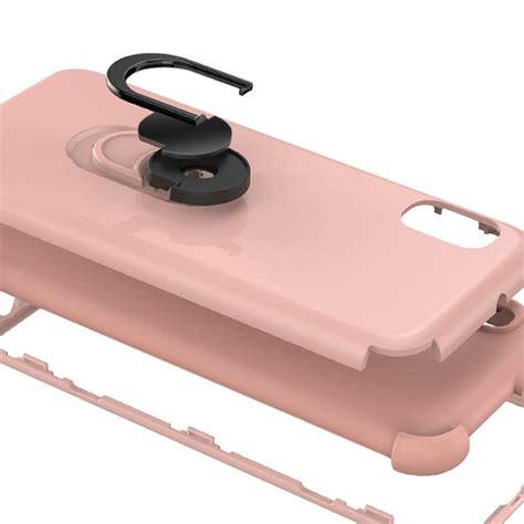 Samsung Galaxy A10e Ring Stand Hybrid W Raised Edges Rosegold 9971
