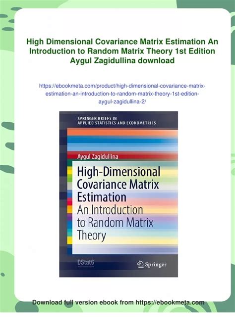 Summary High Dimensional Covariance Matrix Estimation An Introduction To Random Matrix Theory