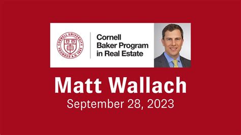 Cornell Baker Program In Real Estate On Linkedin Matt Wallach