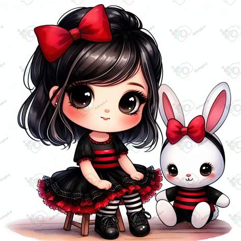 بک گراند کودکانه دختر کوچولو مو سیاه و خرگوش بامزه کد 41728ویژه عکس