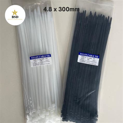 Jual Kabel Ties Cabel Tie 48 X 300mm 30cm Warna Putihhitam 100pcs