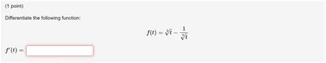 Solved Point Differentiate The Following Function Chegg