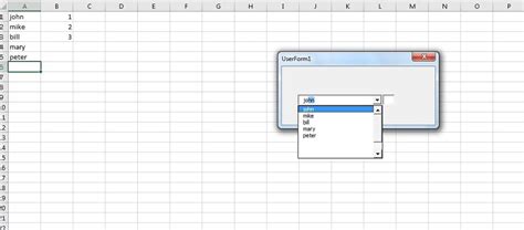 Excel Combo Box List That Uses Textbox To Add Values To Cells Stack Overflow