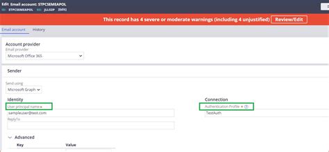 How To Avoid Warning For Email Account Related To User Principal Name Reference With D