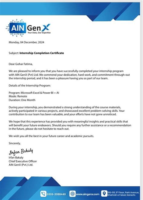 Gohar Fatima On Linkedin Aingenx Internshipcompleted Powerbi Microsoftexcel Ai Dataanalysis