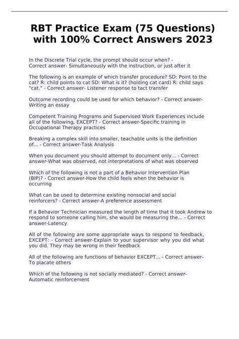 Rbt Practice Exam 75 Questions With 100 Correct Answers 2023 Rbt Stuvia Us