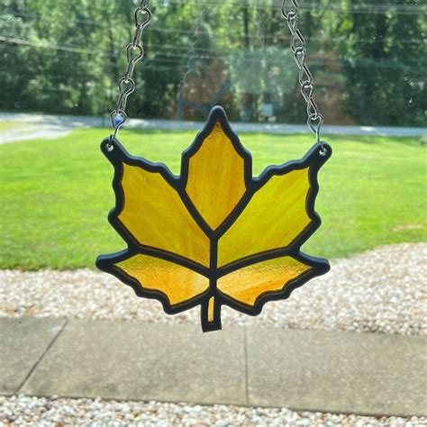 Maple Leaf Pattern Stained Glass Etsy