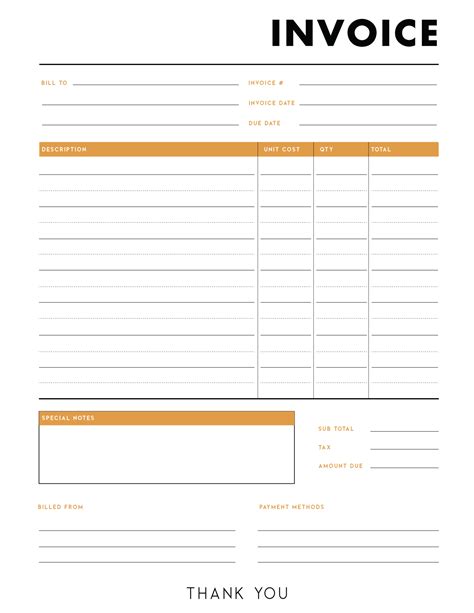 Free Printable Invoices Templates Blank Totally Free Printables