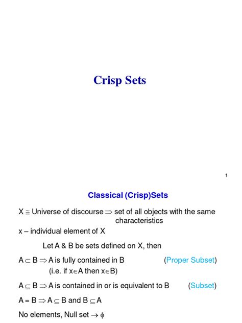Soft Computing Lecture 1 On Crisp Sets Download Free Pdf Set Mathematics Functions And