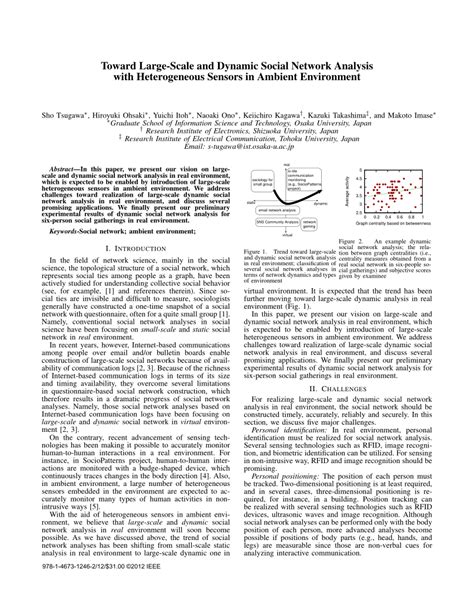Pdf Dynamic Social Network Analysis With Heterogeneous Sensors In