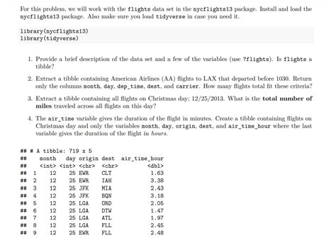 Solved For This Problem We Will Work With The Flights Data Chegg
