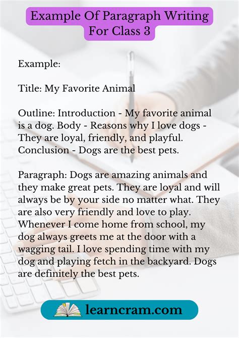 Paragraph Writing For Class 3 Format Topics Examples Exercises