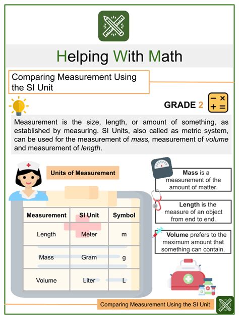 Comparing Measurement Using The Si Unit 2nd Grade Math Worksheets Worksheets Library