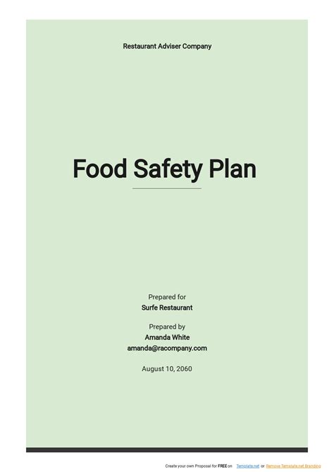 Process Based Food Safety Plan Template At Thomas Matherne Blog