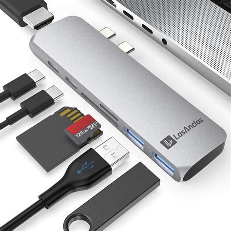 Usb Adapter For Macbook Airmacbook Pro Lasanclas 7 In 2 Docking
