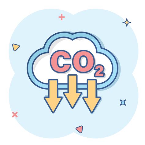 Co2 Icon In Comic Style Emission Cartoon Vector Illustration On White