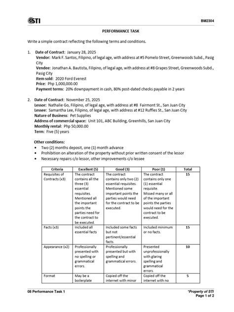 08 performance task 1 pdf lease private law