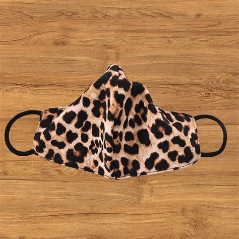 Stretchable Face Mask Cheetah Print Mask With Inside Filter Washable