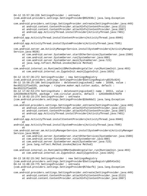 Settingsprovider Pdf Java Programming Language Systems Architecture