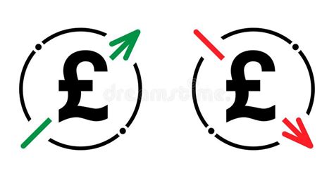 Pound Decrease Statistics Symbol Design Stock Illustration