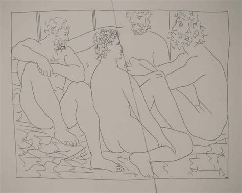Pablo Picassométarmorphoses Dovide Four Nude Men Original Etching