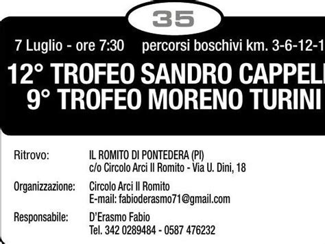 12 Trofeo Sandro Cappelli 9° Trofeo Moreno Turini