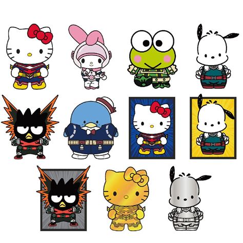 Hello Kitty X My Hero Academia 3d Foam Bag Clip Display Case Of 24