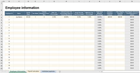 Payroll Calculation Excel Sheet Excel Templates Keski