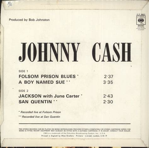 Johnny Cash Folsom Prison Blues Uk 7 Vinyl —