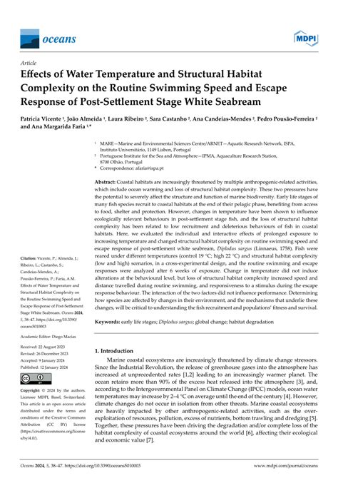 Pdf Effects Of Water Temperature And Structural Habitat Complexity On