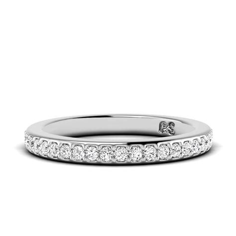 Round Cut Natural Diamonds In 14kt 18kt And Platinum Wedding Band