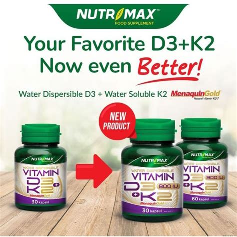 Jual Nutrimax Vitamin D3 K2 30 Kapsul Nutrimax D3 K2 Shopee Indonesia