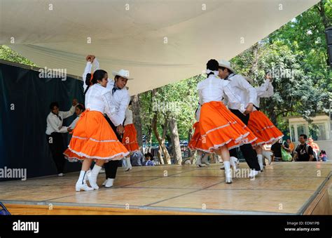 High School Dance Class Exhibition Of Traditional Mexican Dances In Chapultepec Park Mexico
