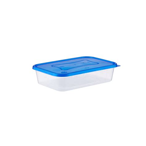 Buy 500 Ml Clear Microwavable Rectangular Container With Color Lids In