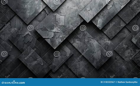 Black And Gray Geometric Shapes Form An Interesting Pattern In This Abstract Background Stock