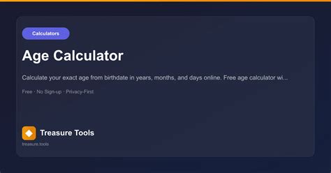 Age Calculator Treasure Tools