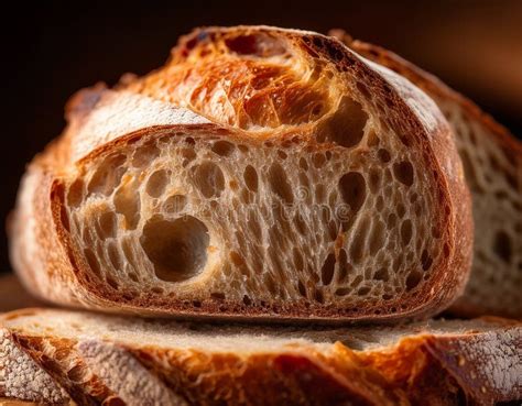 An Abstract Close Up Of A Sliced Sourdough Bread Revealing Intricate