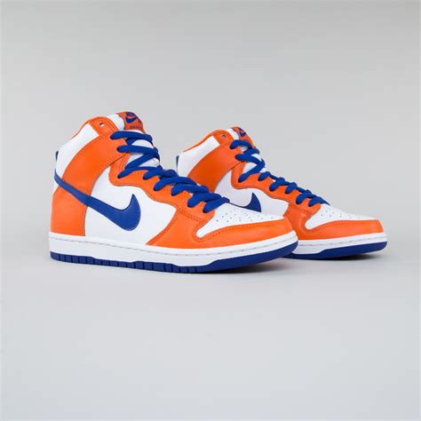 Nike Sb Dunk High Supa Trd Qs Safety Orange Hyper Blue White