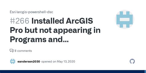 Installed Arcgis Pro But Not Appearing In Programs And Featuresstart
